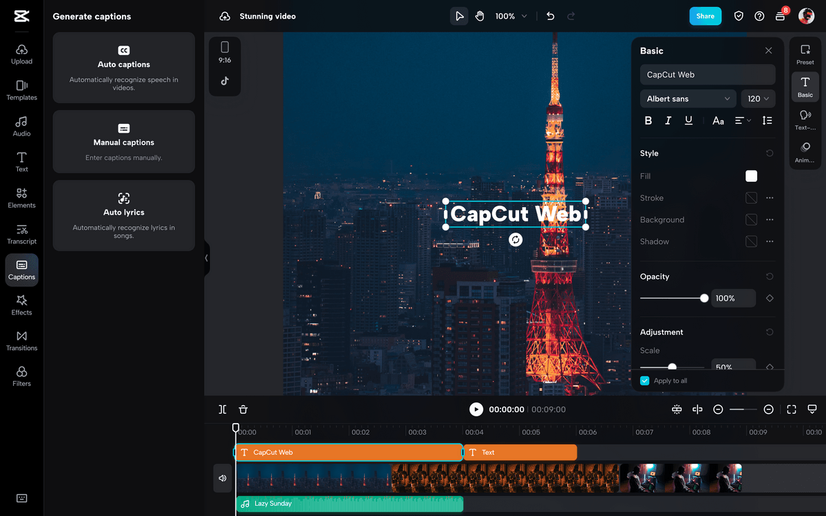 CapCut creative suite for video editing, graphic design, and more