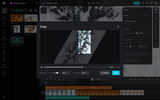 CapCut creative suite for video editing, graphic design, and more